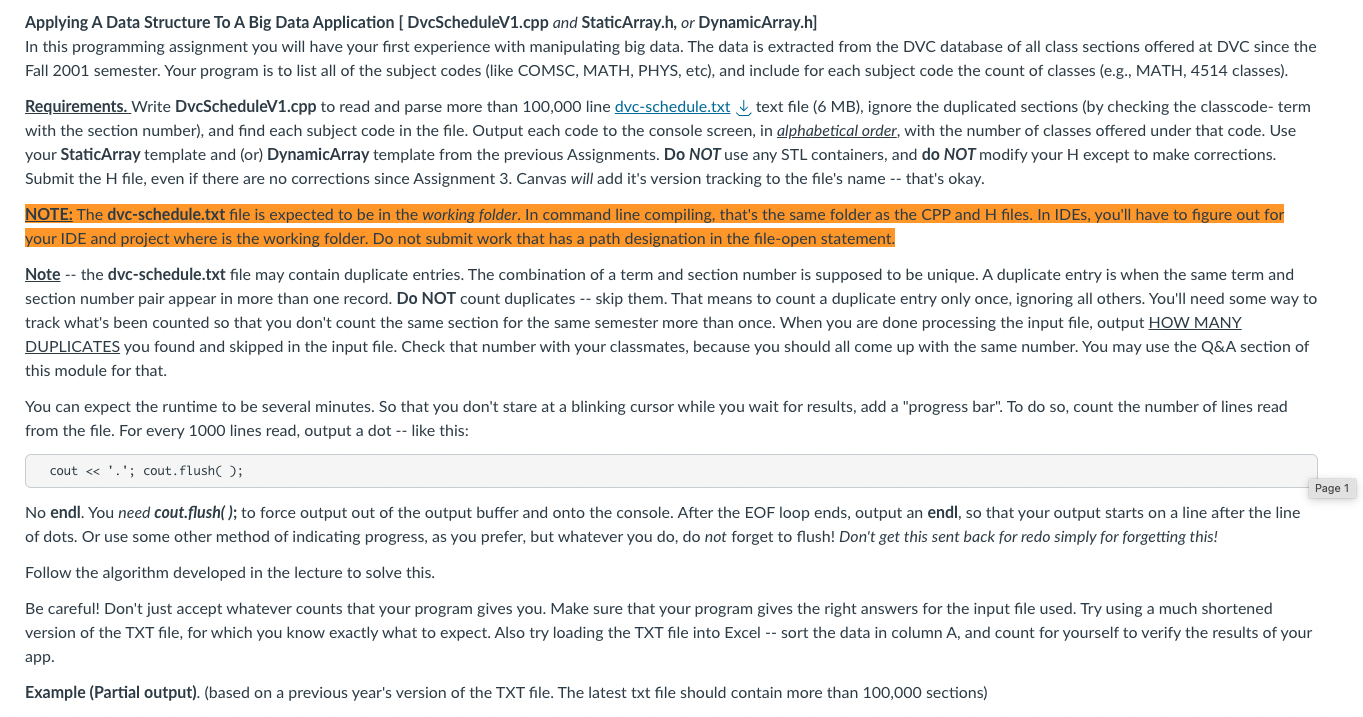 Applying A Data Structure To A Big Data Application [ | Chegg.com