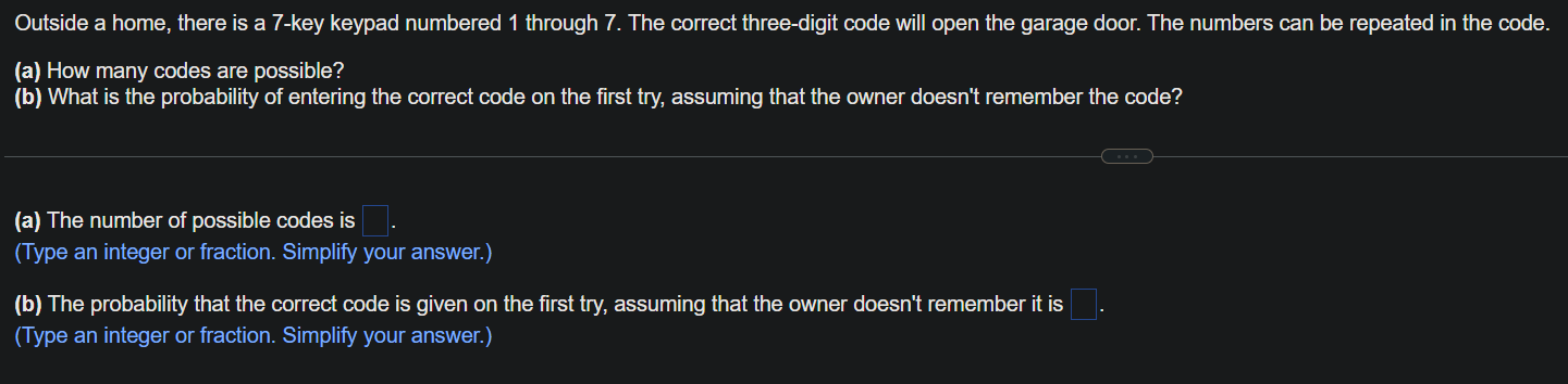 Solved Outside a home, there is a 7-key keypad numbered 1 | Chegg.com