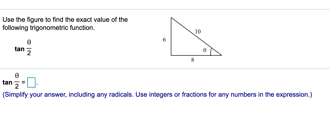 Solved Use the figure to find the exact value of the | Chegg.com