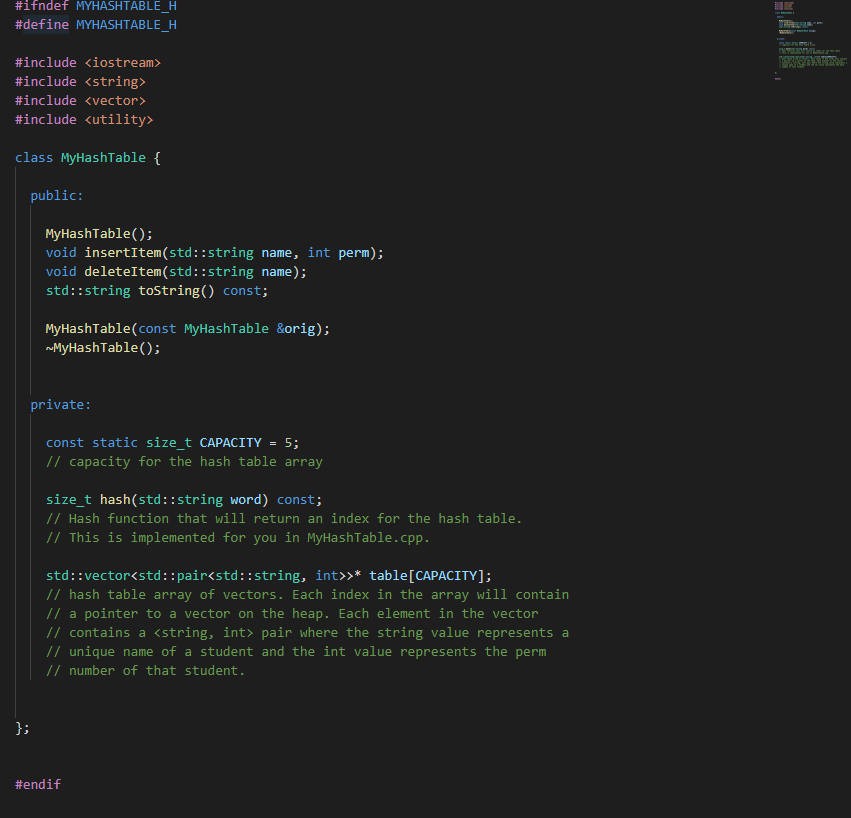 Solved Ifndef Myhashtableh Define Myhashtableh Erster 