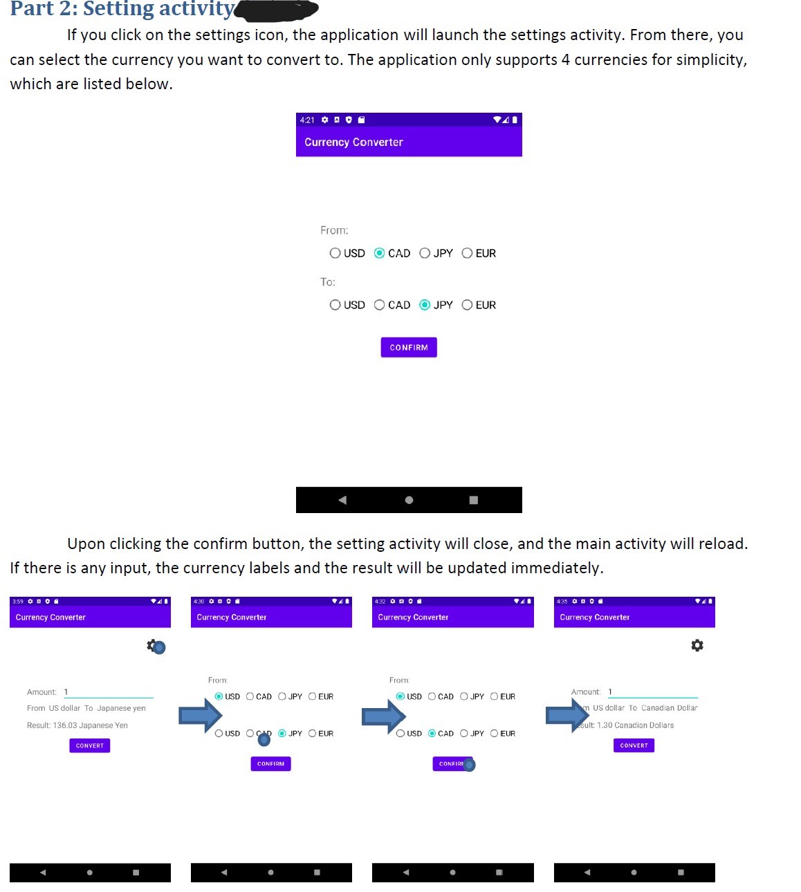 Solved Part 2: Setting activity If you click on the settings | Chegg.com