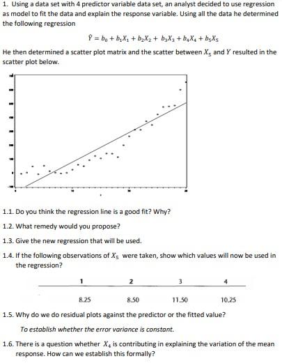 Solved 1 Using A Data Set With 4 Predictor Variable Data 7828