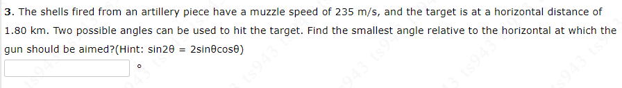 Solved 3. The shells fired from an artillery piece have a | Chegg.com