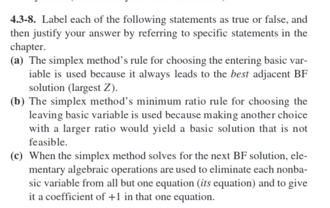 Solved 4.3-8. Label each of the following statements as true | Chegg.com