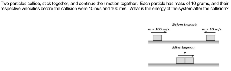 Solved Two particles collide, stick together, and continue | Chegg.com