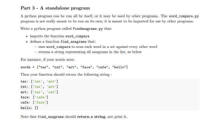 Solved Description Write a function word_compare that takes | Chegg.com