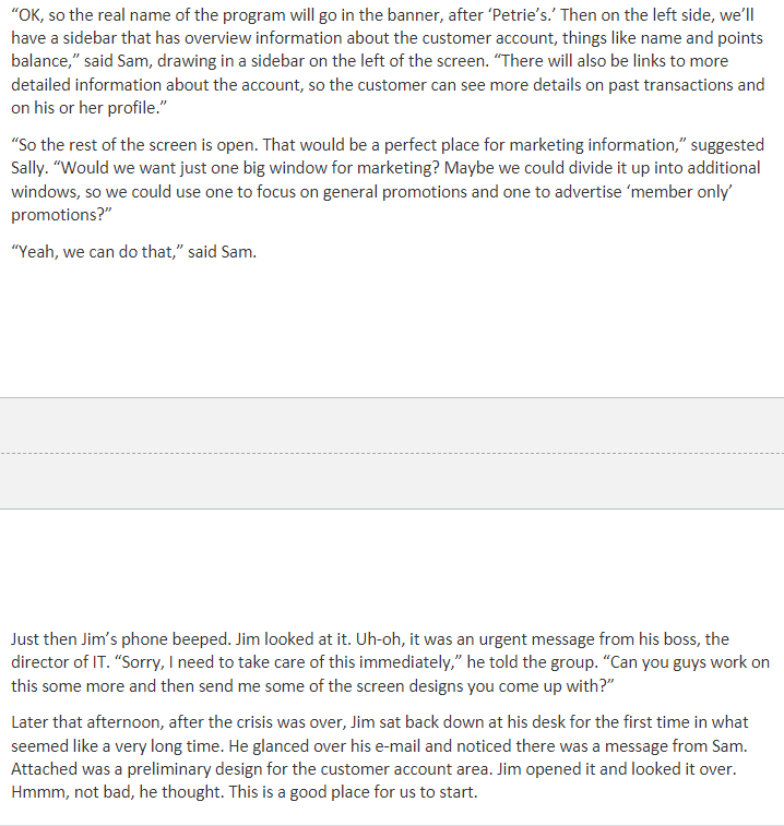 Solved Jim Watanabe, project director for the "No Customer | Chegg.com