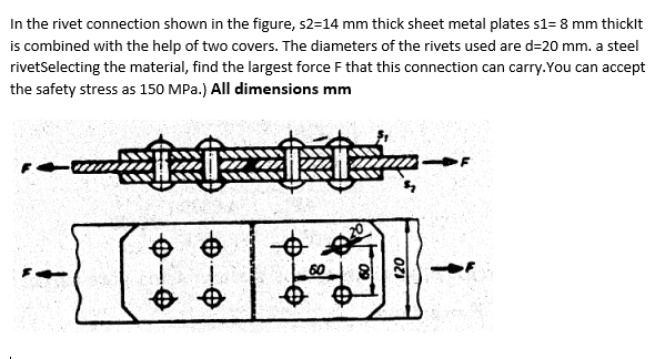 Solved In the rivet connection shown in the figure, s2=14 mm | Chegg.com