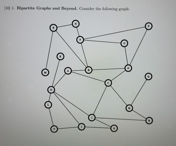 Solved [10] 1. Bipartite Graphs and Beyond. Consider the | Chegg.com
