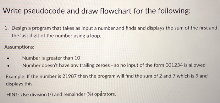 Solved Please design a program using a basic pseudo code, | Chegg.com