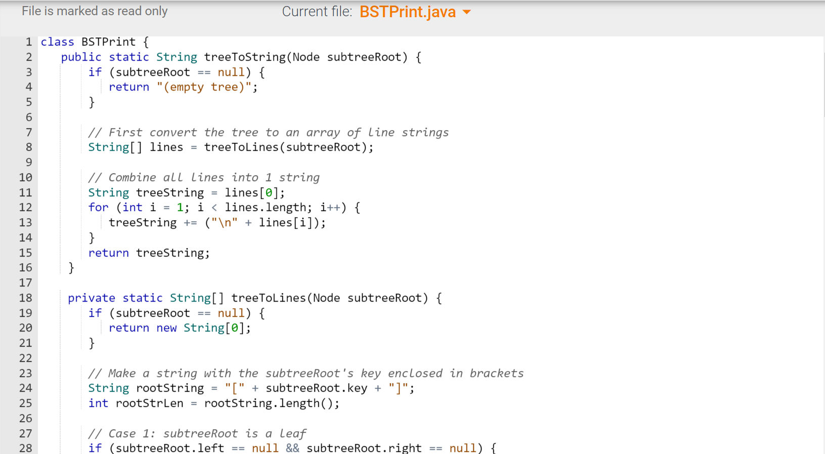 Complete the code for a method to the Binary Search | Chegg.com
