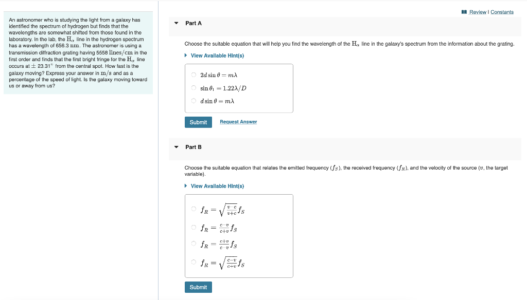Solved Review | Constants Part A Choose the suitable | Chegg.com