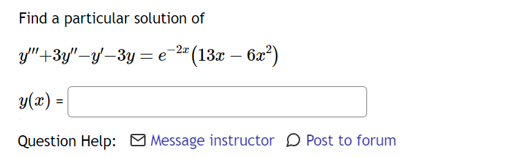 Solved Find a particular solution | Chegg.com
