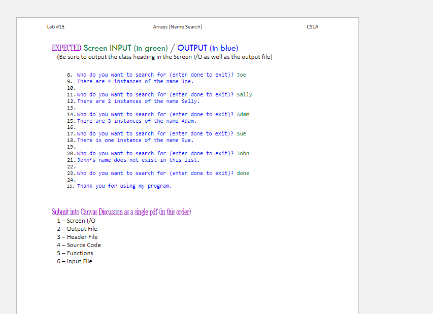 Solved Practice declaring and using arrays - searching for | Chegg.com