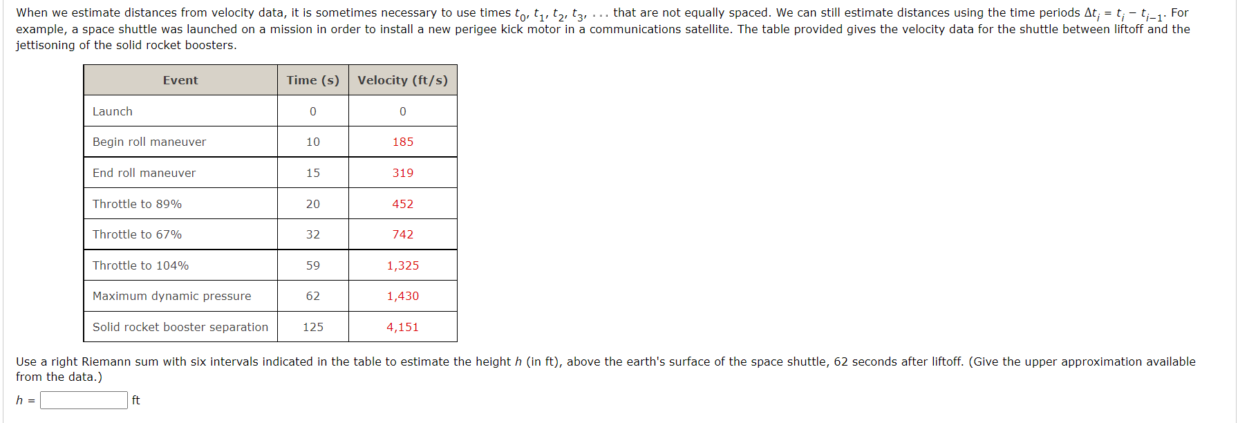 Solved When we estimate distances from velocity data, it is | Chegg.com