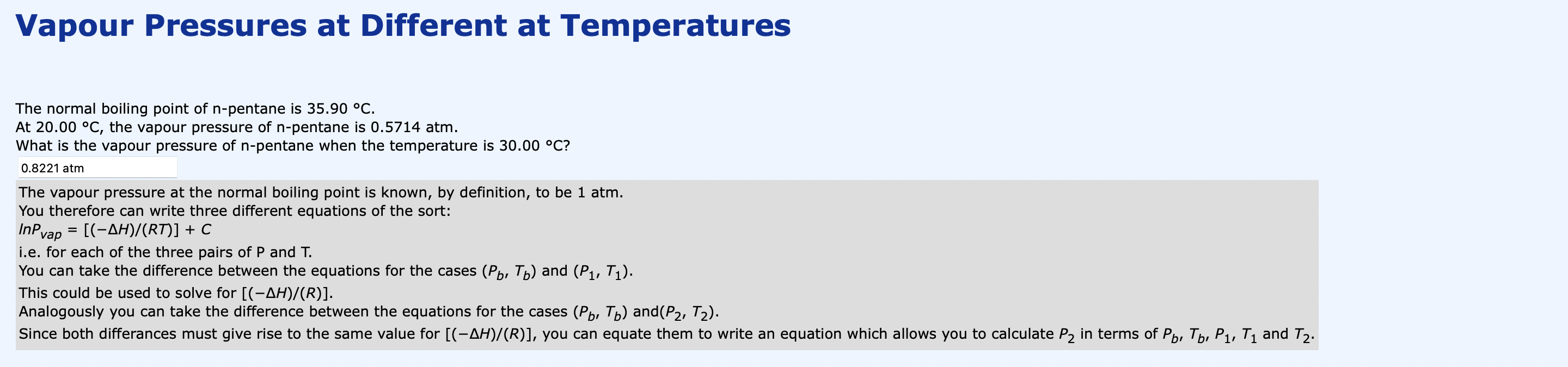 Solved Vapour Pressures at Different at Temperatures The | Chegg.com