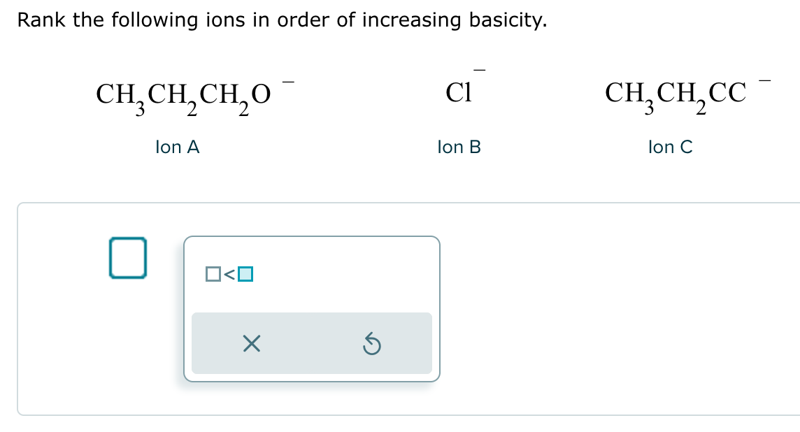 Solved Rank The Following Ions In Order Of Increasing