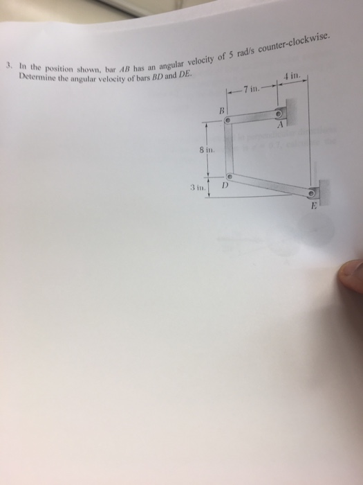 Solved In The Position Shown Bar Ab Has An Angular Velocity