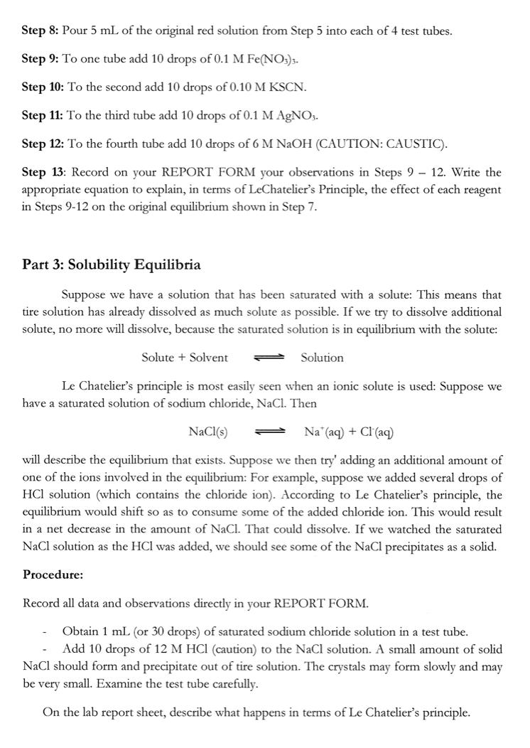 Procedure: Part 1: The Tetramine Copper (II) Complex | Chegg.com