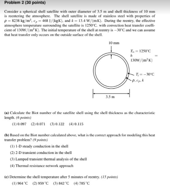 Solved Problem 2 (30 points) Consider a spherical shell | Chegg.com