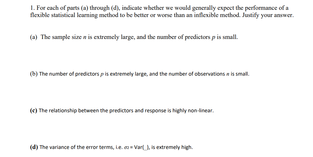 Solved 1. For each of parts (a) through (d), indicate | Chegg.com