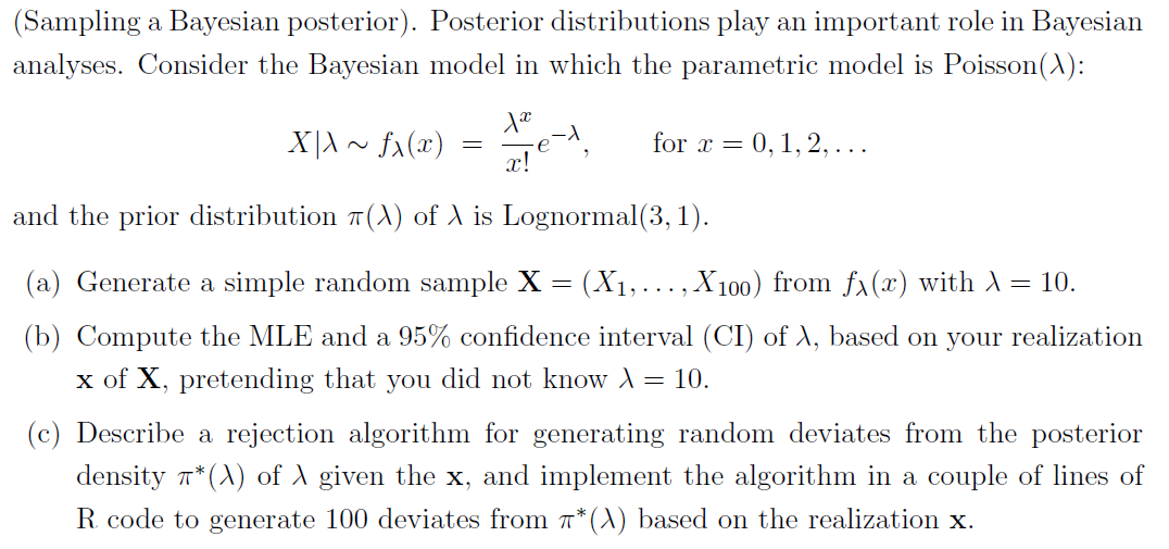 Solved Sampling A Bayesian Posterior Posterior