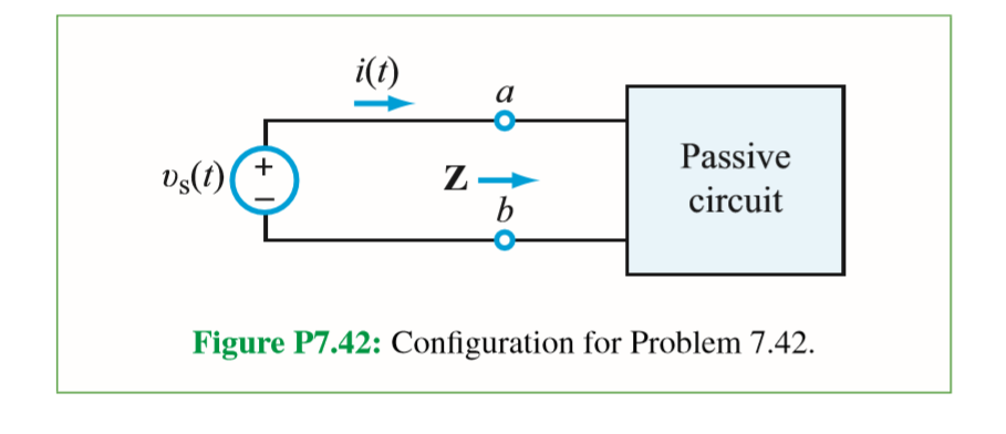 Solved 7.42 In response to an input signal voltage vs(t) = | Chegg.com