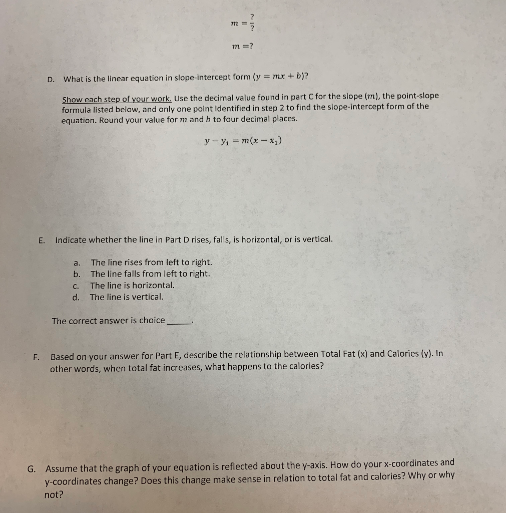 Unit III Assignment: Linear Nutrients In this | Chegg.com