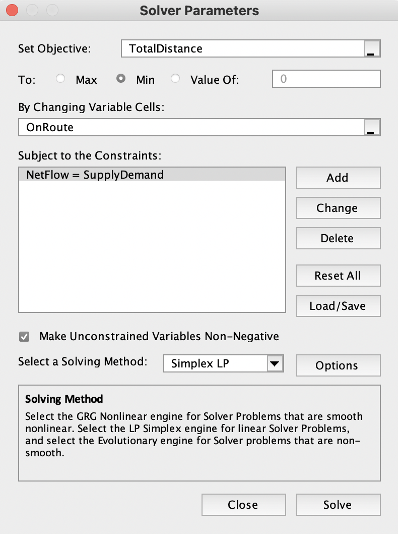 Solved Solver Parameters Set Objective: TotalDistance To: | Chegg.com