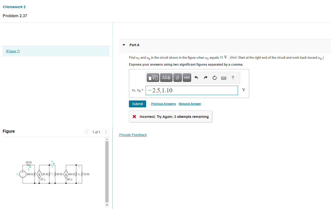 Solved Find v1 and vg in the circuit shown in the figure | Chegg.com