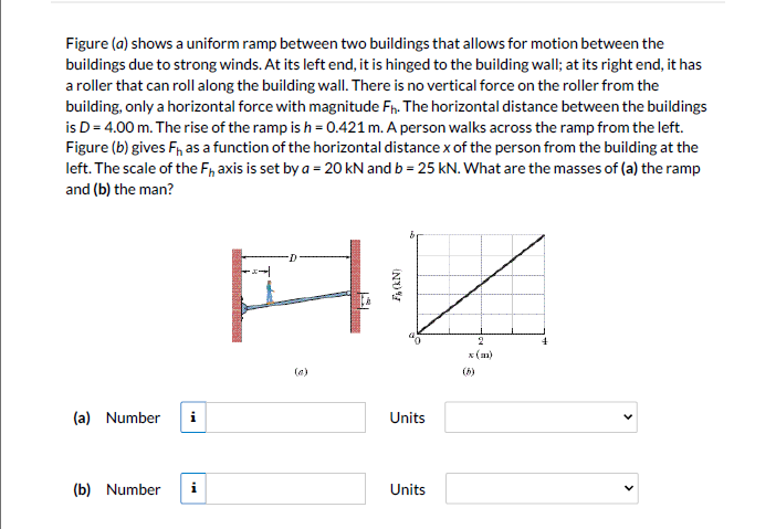 Solved Figure (a) ﻿shows a uniform ramp between two | Chegg.com