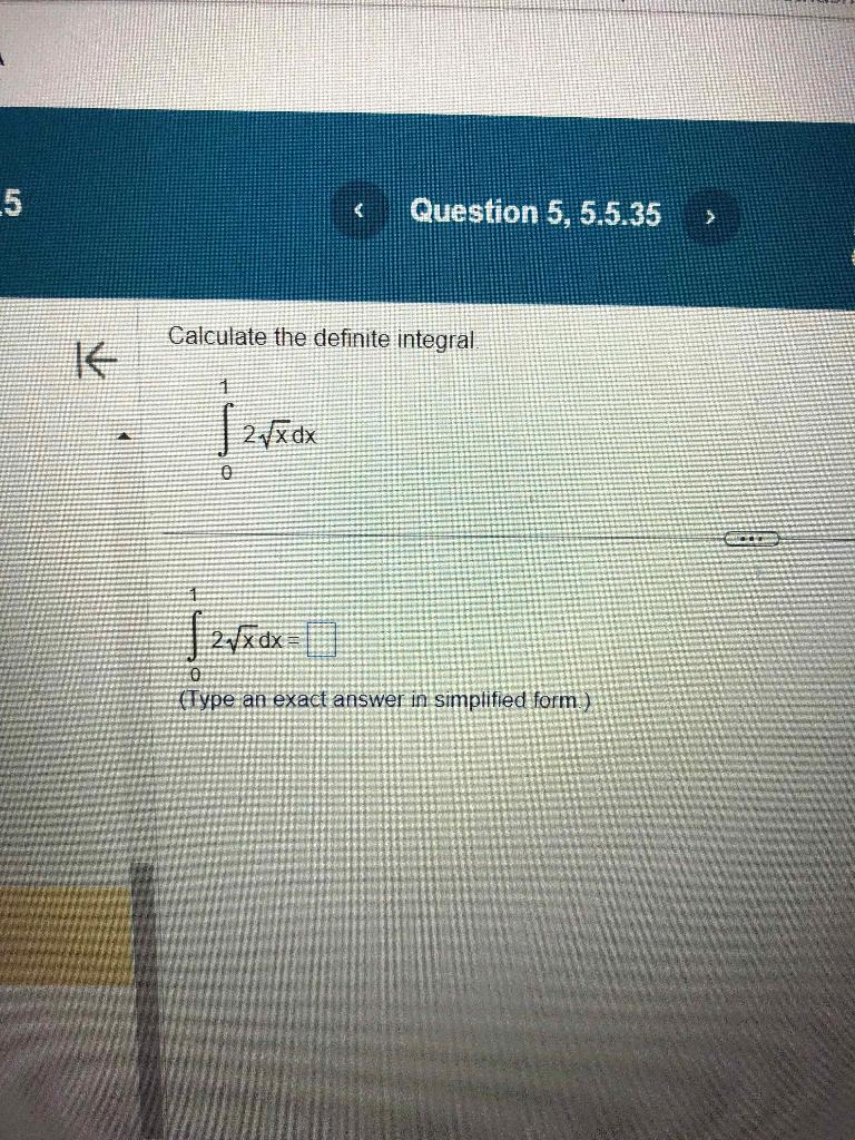 Solved Calculate the definite integral. ∫012xdx ∫012xdx= | Chegg.com