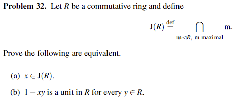 Solved Problem 32. Let R be a commutative ring and define | Chegg.com