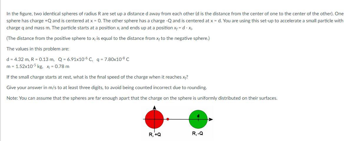 Solved In the figure, two identical spheres of radius R are | Chegg.com