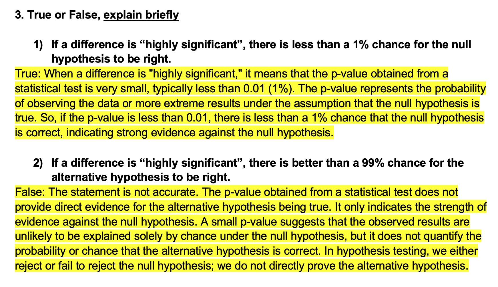 Solved 3. True or False, explain briefly 1) If a difference | Chegg.com