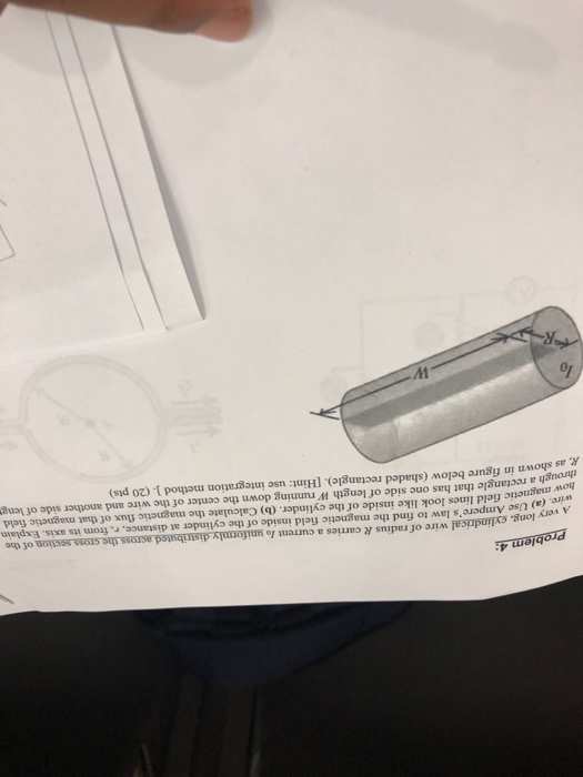 Solved long, cylindrical wire of radius R carries a current | Chegg.com