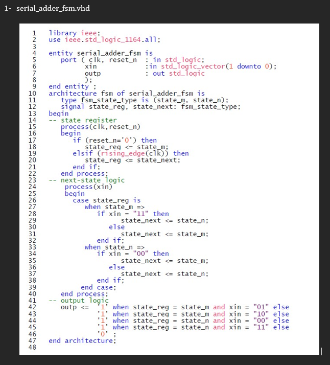 Finite State Machine Write A Vhdl For The Top Level