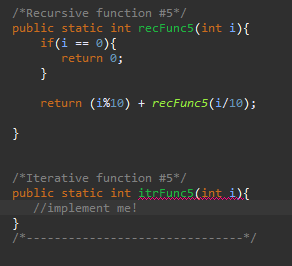 Solved I need the recursive function to be copied | Chegg.com