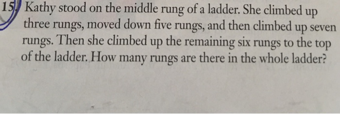 Solved Kathy on the middle rung of a ladder. She climbed up | Chegg.com