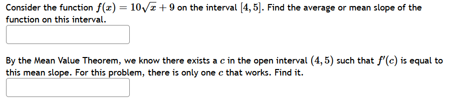Solved Consider the function f(x)=10x2+9 ﻿on the interval | Chegg.com