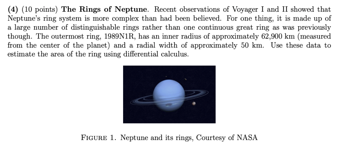 Solved (4) (10 ﻿points) ﻿The Rings of Neptune. Recent | Chegg.com