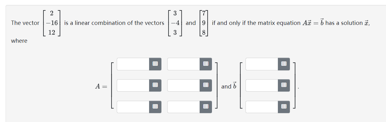 Solved The vector [2-1612] ﻿is a linear combination of the | Chegg.com
