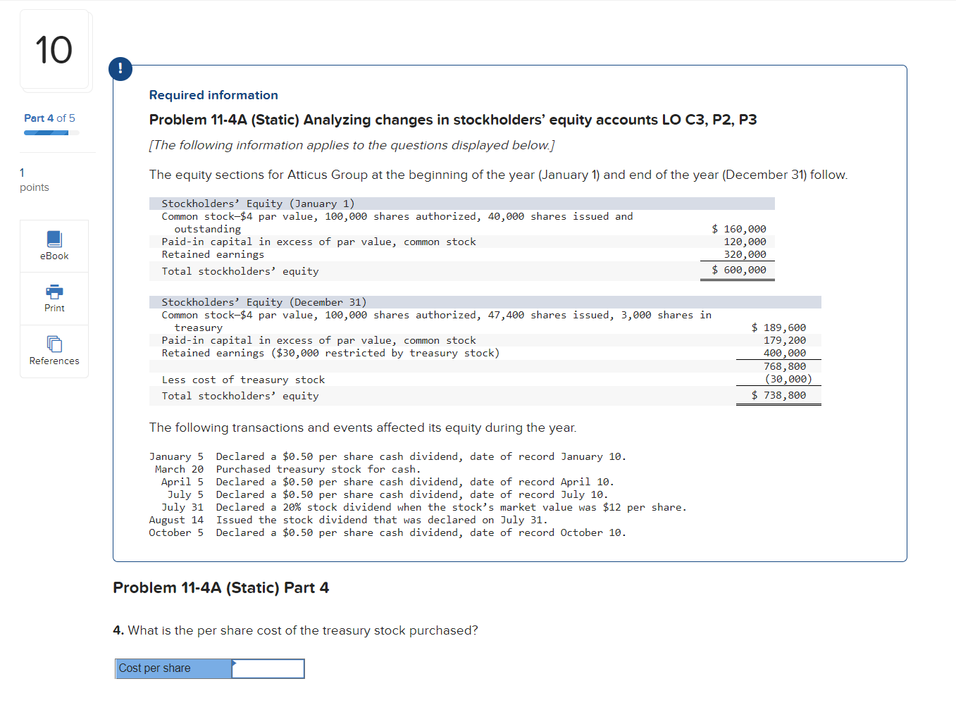 Solved Required intormation Problem 11-4A (Static) Analyzing | Chegg.com
