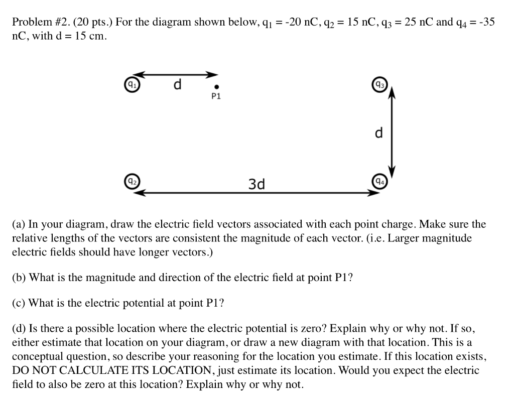 Solved Problem #2. (20 pts.) For the diagram shown below, qı | Chegg.com