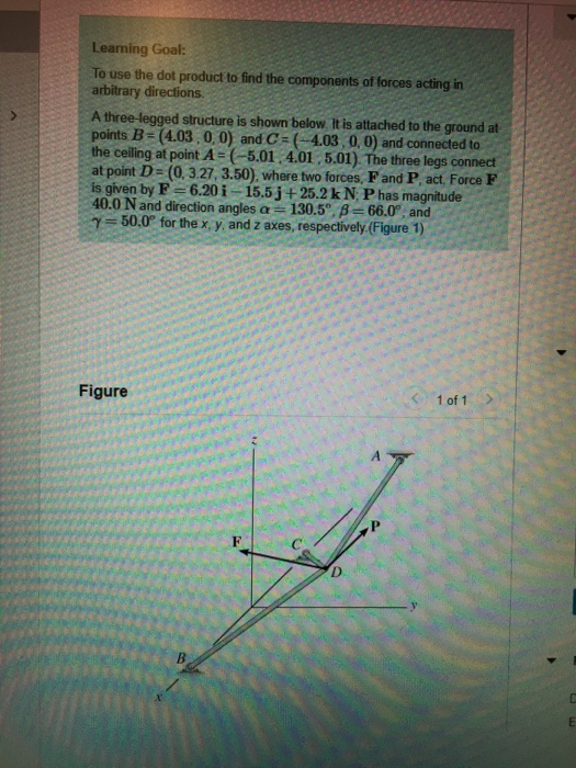 Solved Learning Goal: To use the dot product to find the | Chegg.com