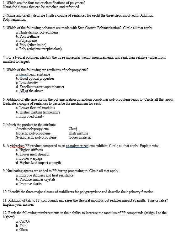 Solved 1. Which are the four major classifications of | Chegg.com