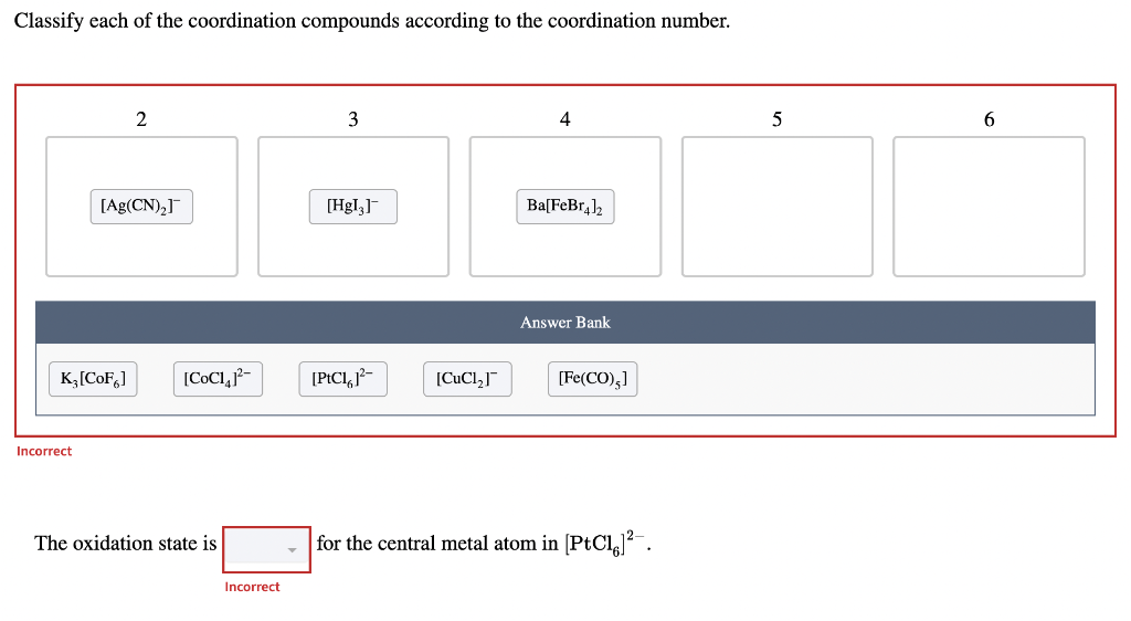 Solved Classify each of the coordination compounds according | Chegg.com