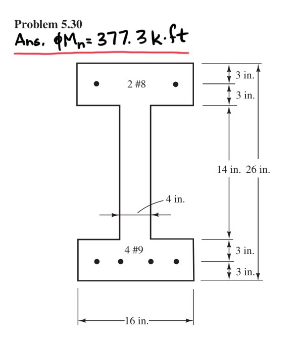 Solved Analysis of Doubly Reinforced Beams For Problems 5.26 | Chegg.com