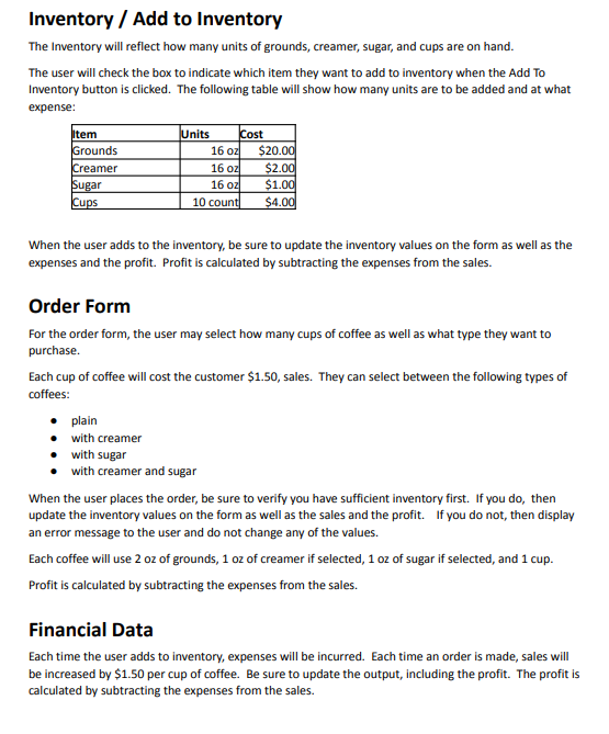 Solved The following is a sample interface for your project. | Chegg.com