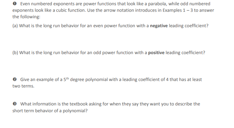 Solved Example 1 Which of our toolkit functions are power | Chegg.com